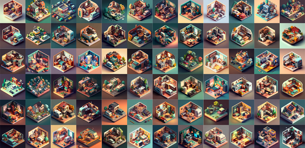 ArtStation - 3D Isometric Interior Renders Collection: 144 Unique ...