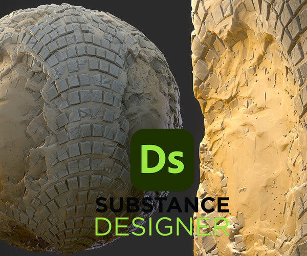 ArtStation - Stylized Damaged Stone Pavers - Substance 3D Designer ...