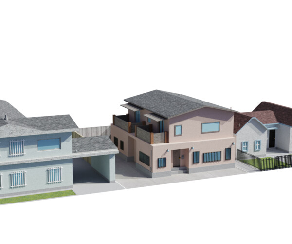 ArtStation - Brandonville Residential Vol. 1: Set of 18 Unique 3D House ...
