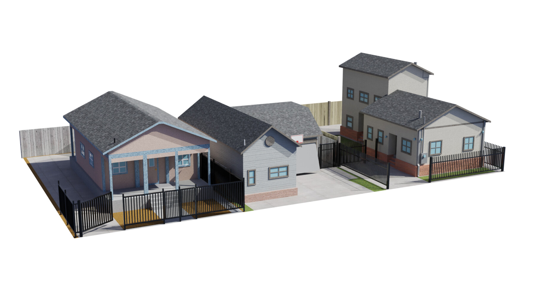 ArtStation - Brandonville Residential Vol. 1: Set of 18 Unique 3D House ...