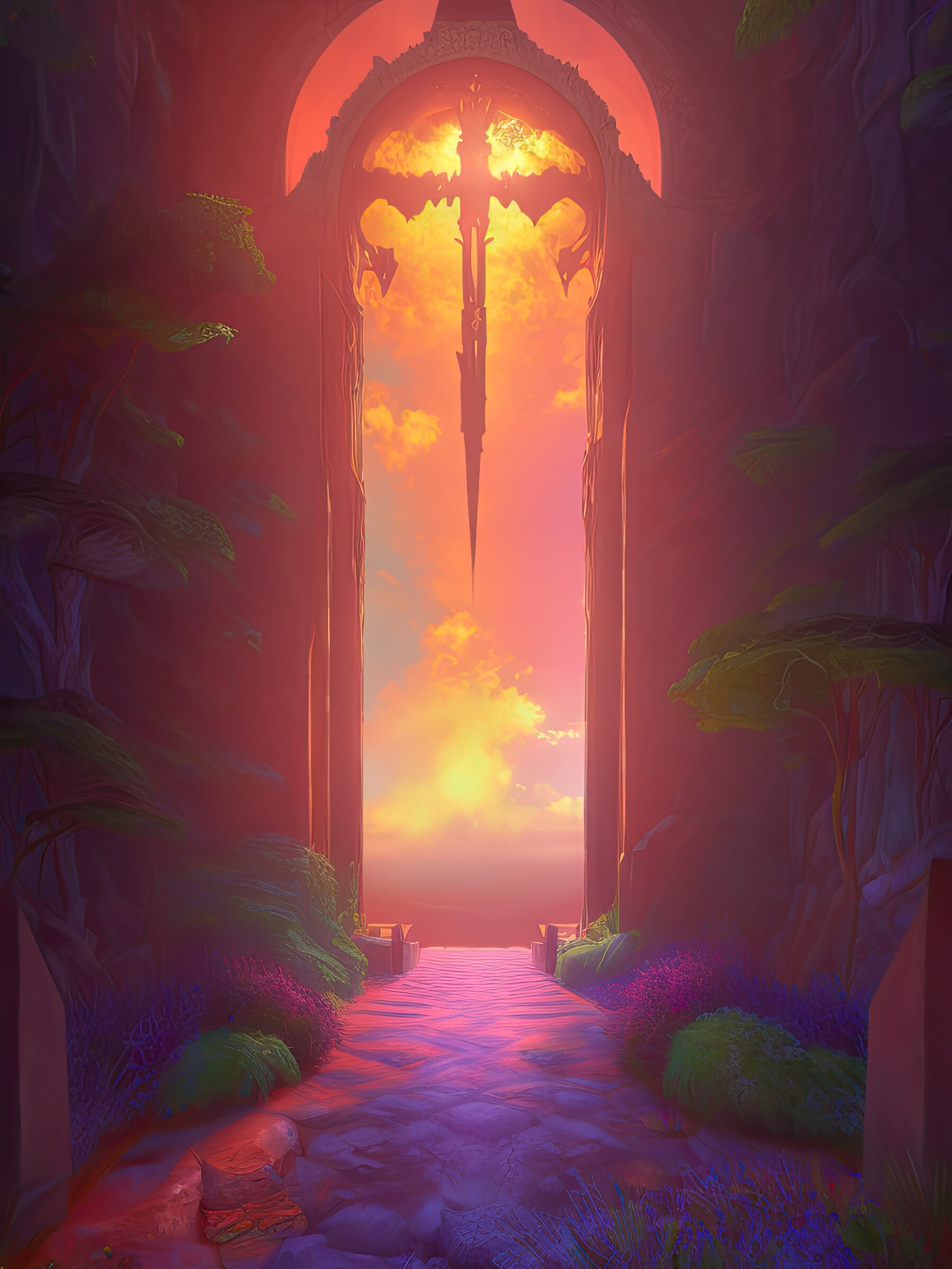 ArtStation - Heavens Path Entrance | Artworks