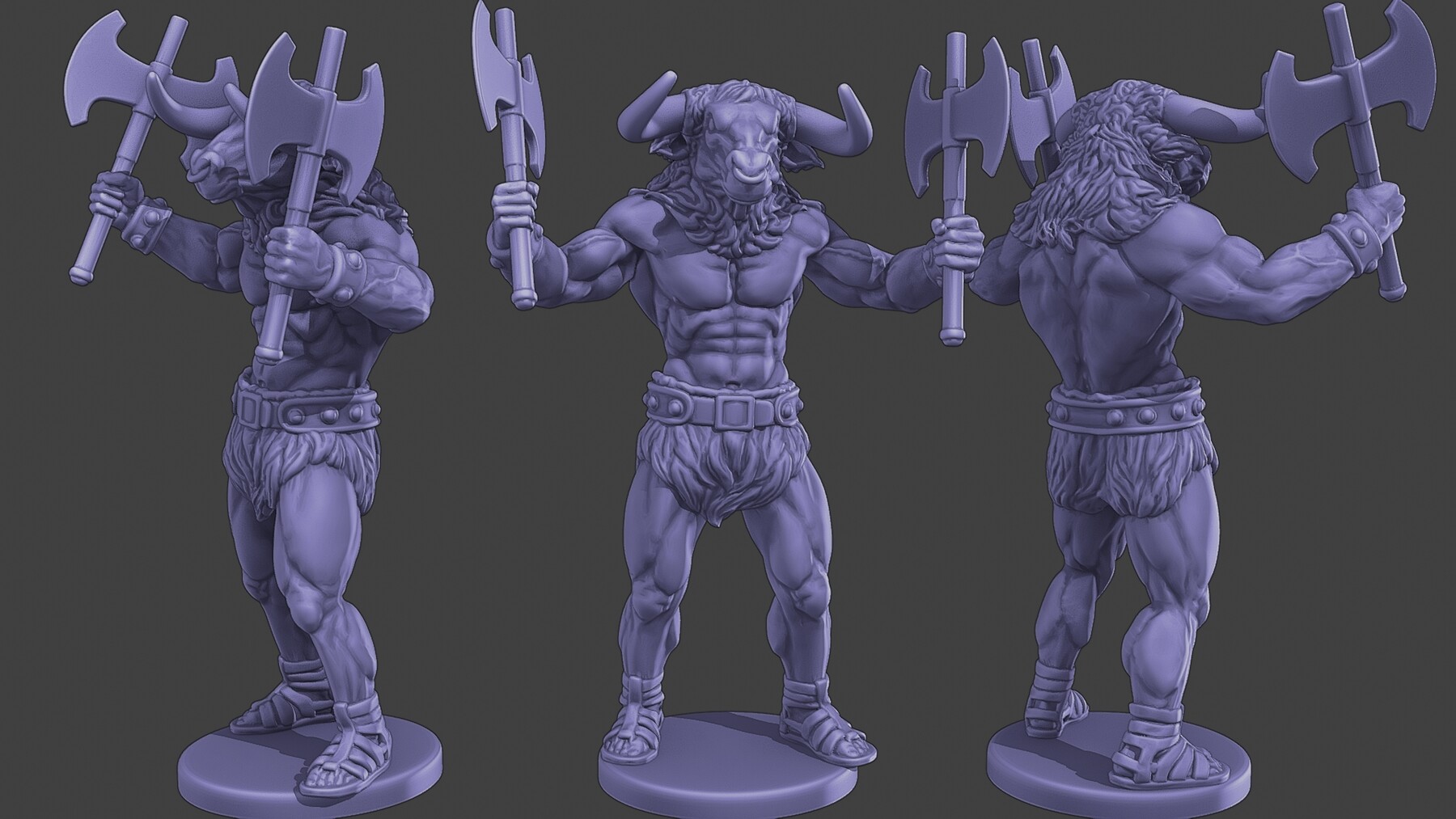 ArtStation - Minotaur Warrior two Axes Pack 1 | Resources