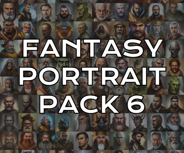 ArtStation - VTT / TTRPG - Fantasy Portrait Pack 6 - 200 Characters ...