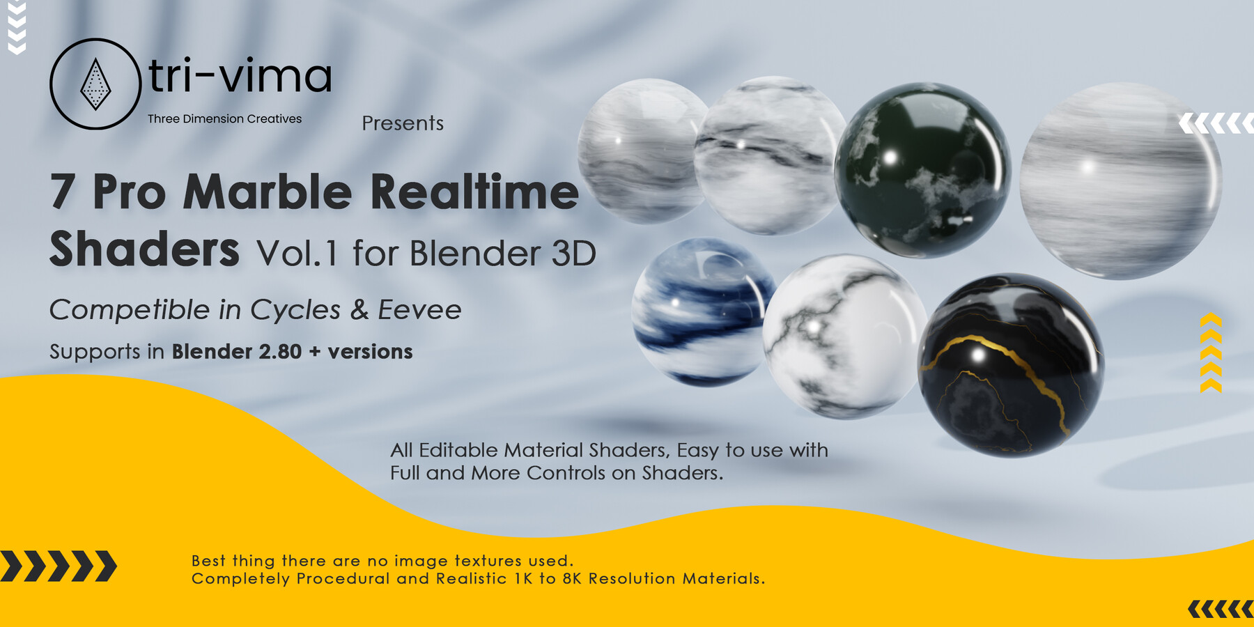 ArtStation - 7 Pro Marble Realtime Shaders Volume 01 for Blender 3D | Resources