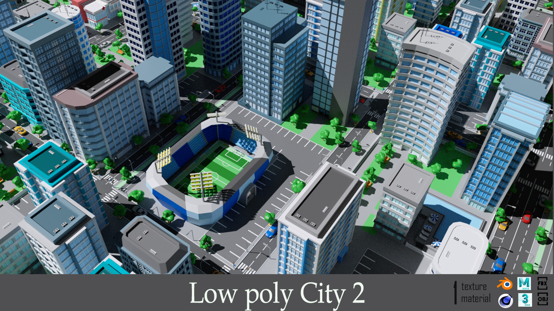 ArtStation - City 2 Metropolis Low-poly 3D model | Game Assets