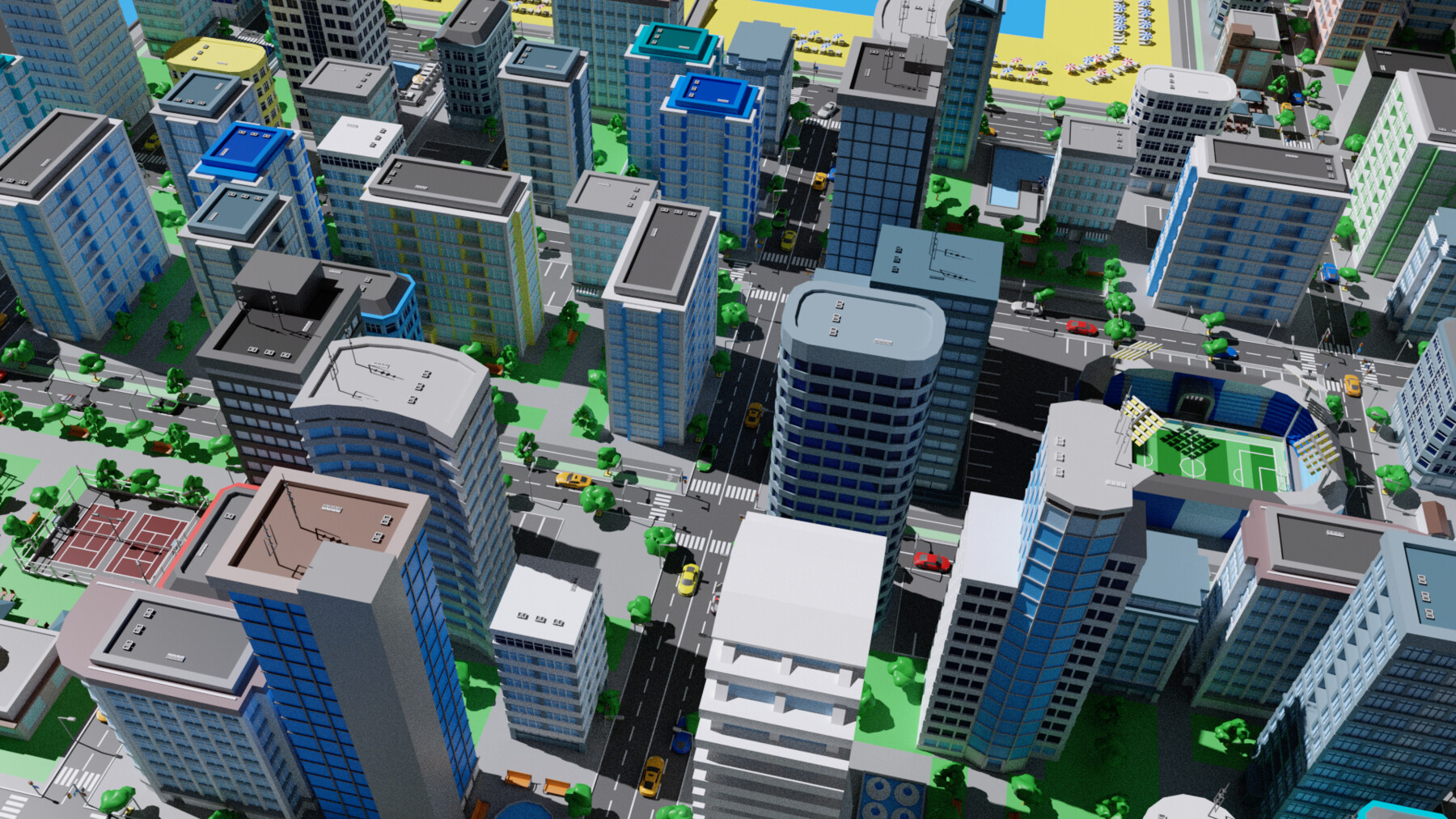 ArtStation - City 2 Metropolis Low-poly 3D model | Game Assets