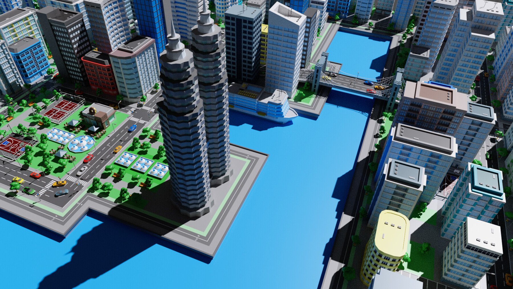 ArtStation - City 2 Metropolis Low-poly 3D model | Game Assets