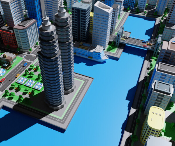 ArtStation - City 2 Metropolis Low-poly 3D model | Game Assets