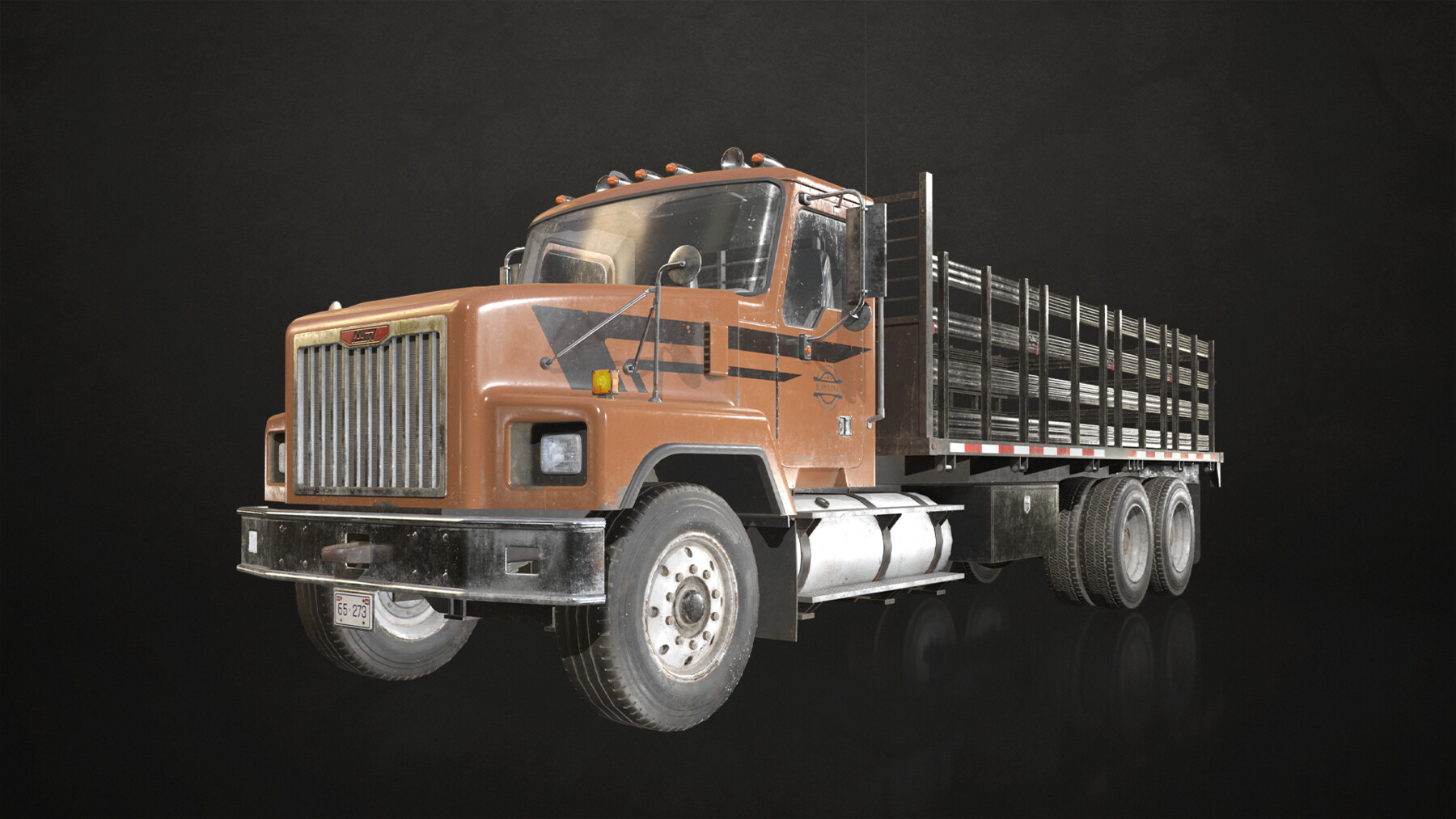 ArtStation - Classic Flatbed Truck - Low Poly | Game Assets