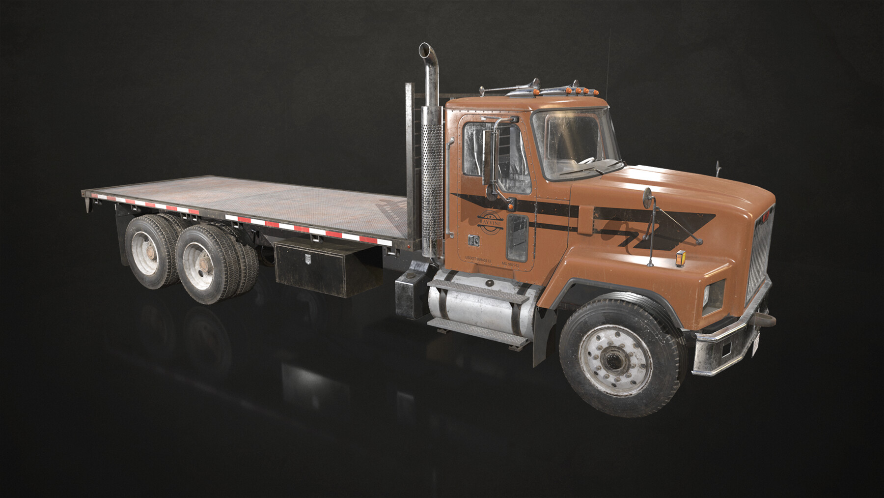 ArtStation - Classic Flatbed Truck - Low Poly | Game Assets