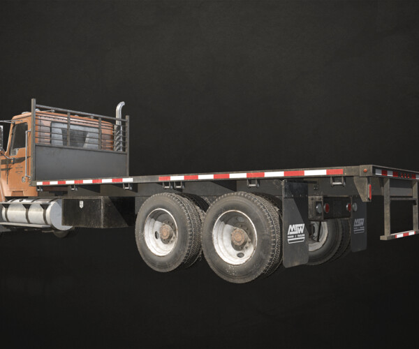 ArtStation - Classic Flatbed Truck - Low Poly | Game Assets