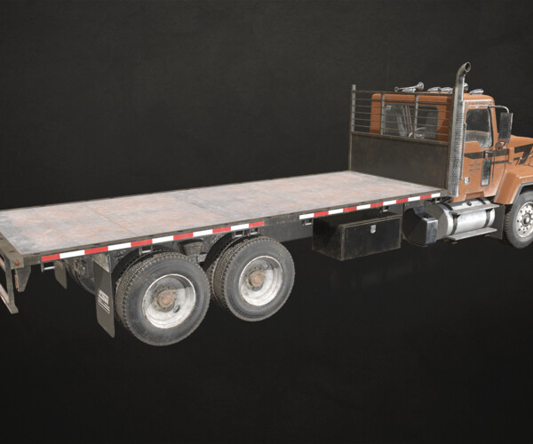 ArtStation - Classic Flatbed Truck - Low Poly | Game Assets
