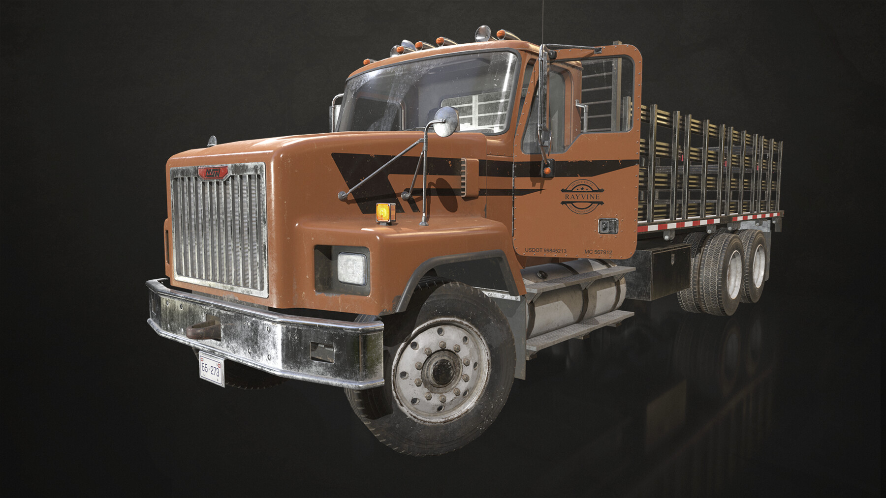 ArtStation - Classic Flatbed Truck - Low Poly | Game Assets