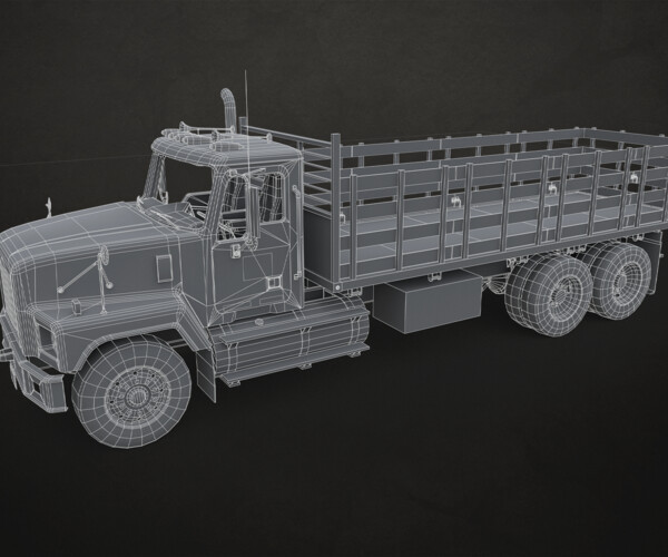 ArtStation - Classic Flatbed Truck - Low Poly | Game Assets