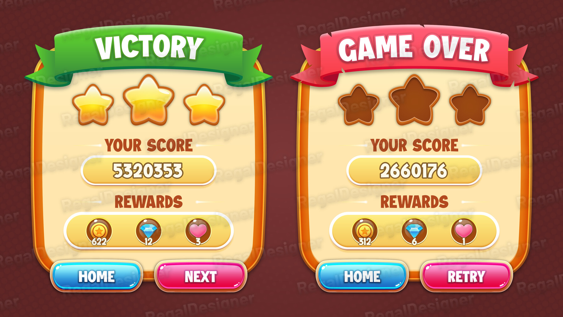 ArtStation - The Soft Style Game UI Kit: A Must-Have for Any Casual or Puzzle Game | Game Assets