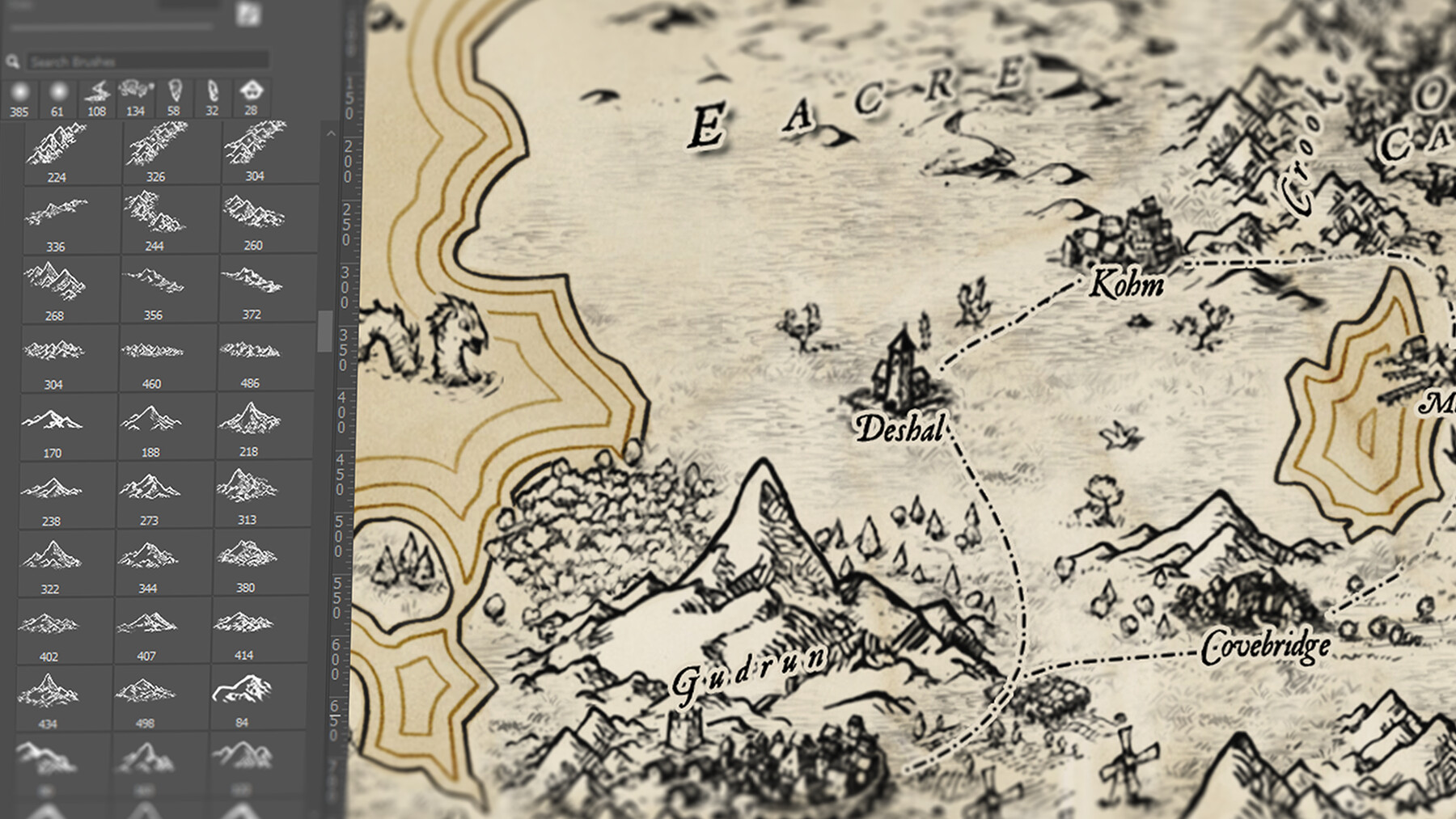 ArtStation - Fantasy Cartography Extended Brush Pack | Brushes