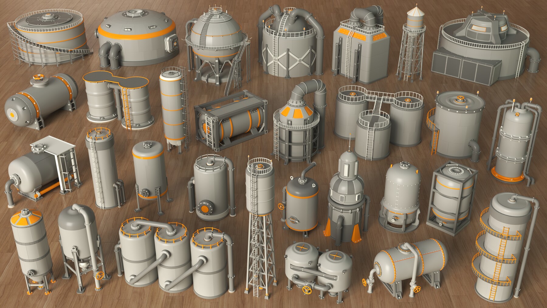 ArtStation - Industrial Tanks - part - 4 - 30 pieces | Resources