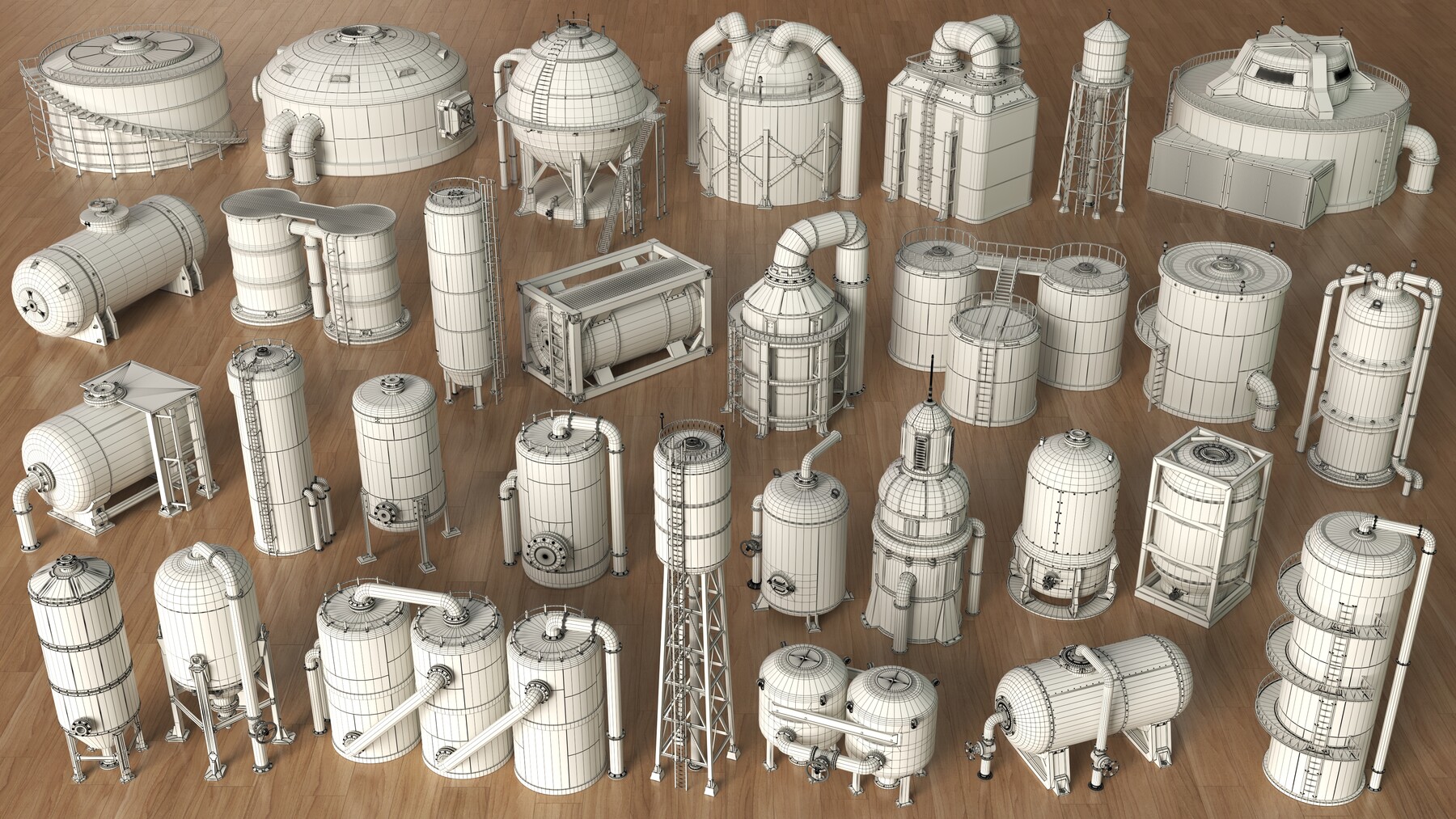 ArtStation - Industrial Tanks - part - 4 - 30 pieces | Resources