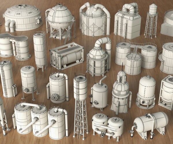 ArtStation - Industrial Tanks - part - 4 - 30 pieces | Resources