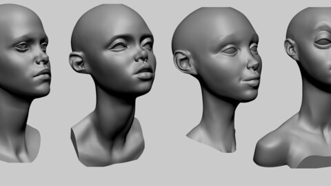 ArtStation - Stylized Female Head Models | Resources