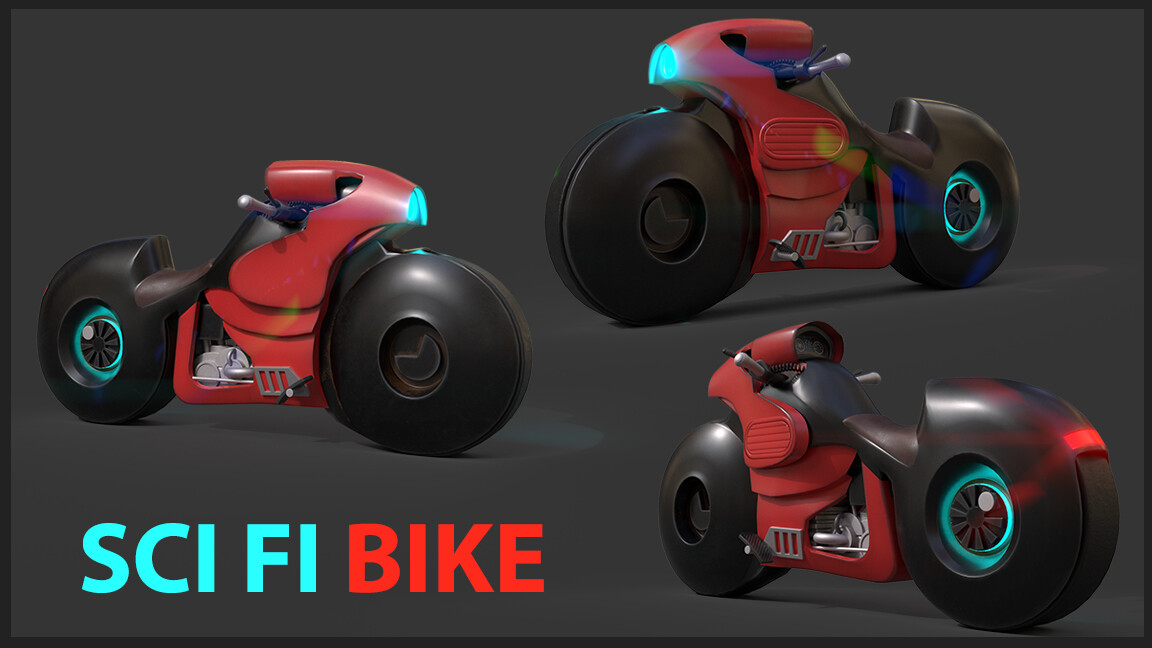 ArtStation - Sci-fi Bike Game Ready 2 | Game Assets