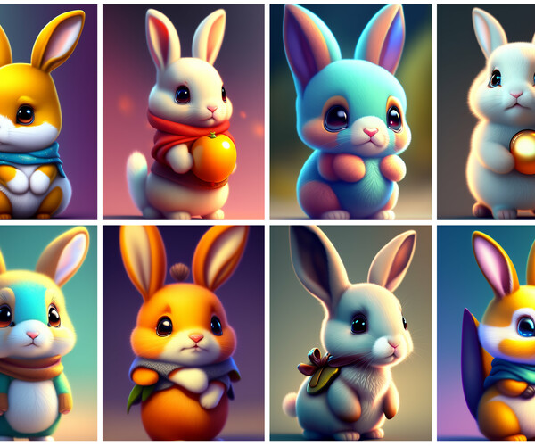 ArtStation - Adorable Cartoon Rabbit 8 JPEG | Artworks