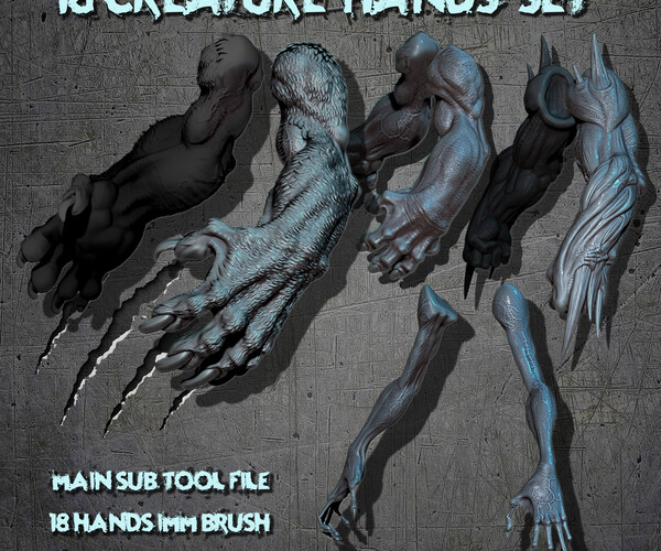 ArtStation - 18 Fantasy Creature Hands set | Resources