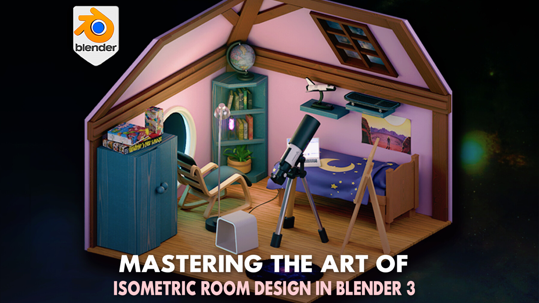 3D Tudor - Mastering the Art of Isometric Room Design in Blender 3