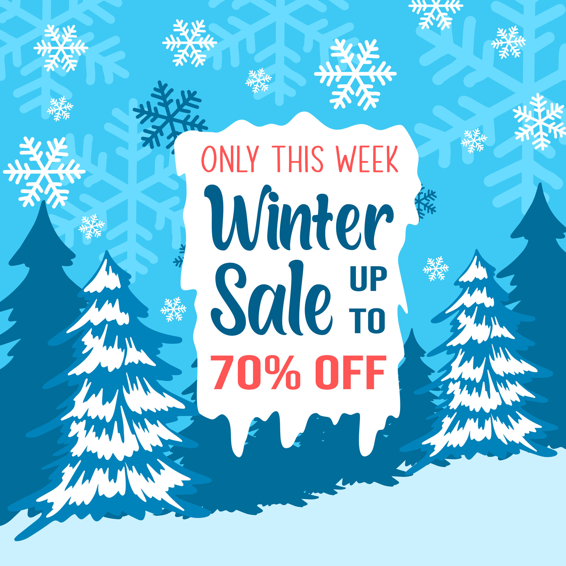 ArtStation - Winter sale. EPS Template File | Artworks