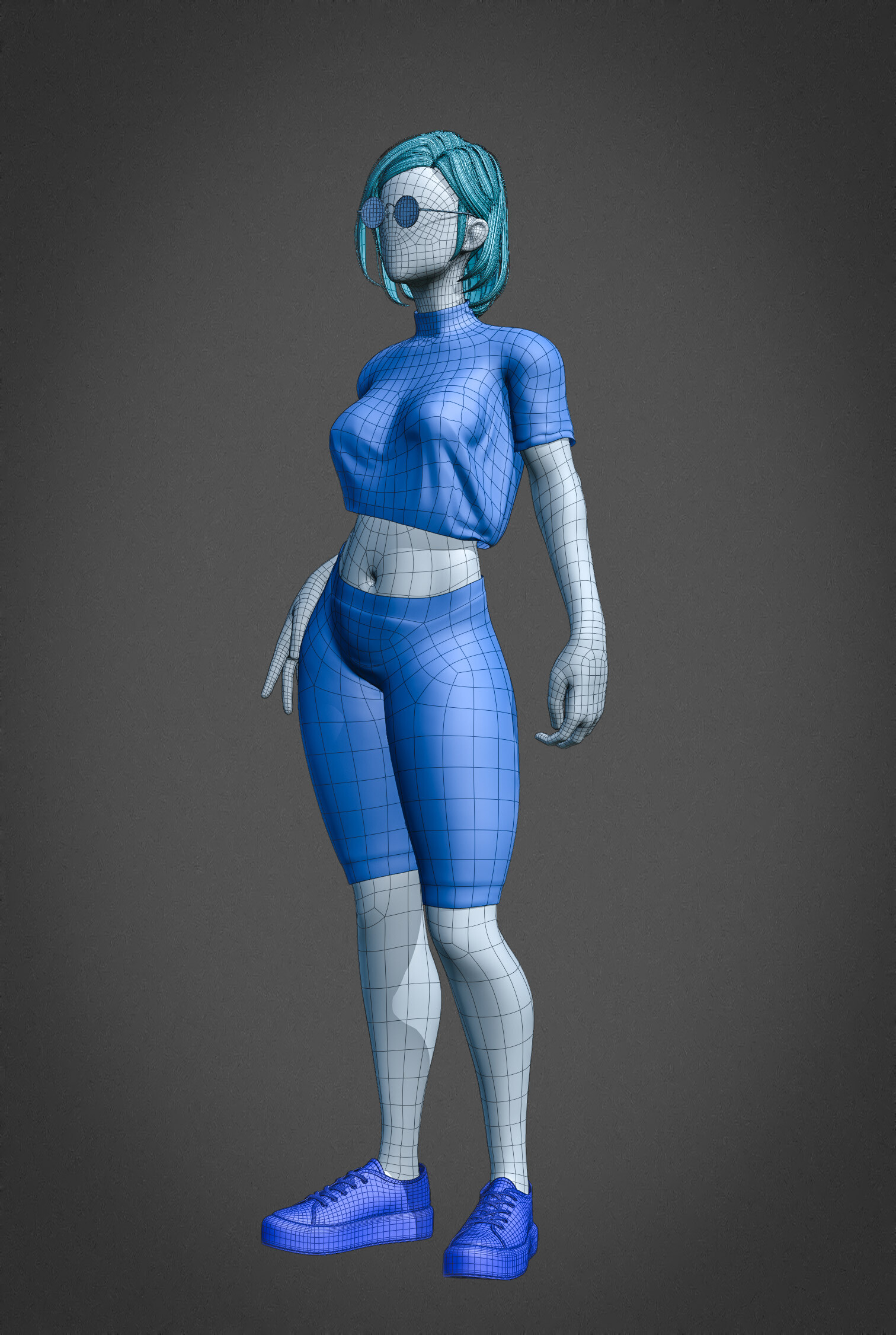 ArtStation - Stylized motion design female character Low-poly 3D model ...