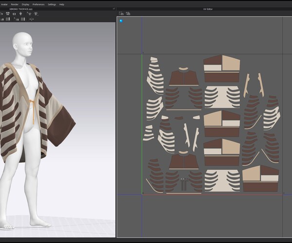 ArtStation - Streetwear Kimono Jacket Poncho #002 - Clo 3D / Marvelous Designer + OBJ / DIGITAL ...