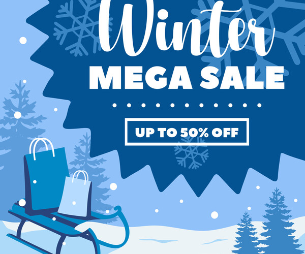 ArtStation - Winter sale. EPS Template File | Artworks