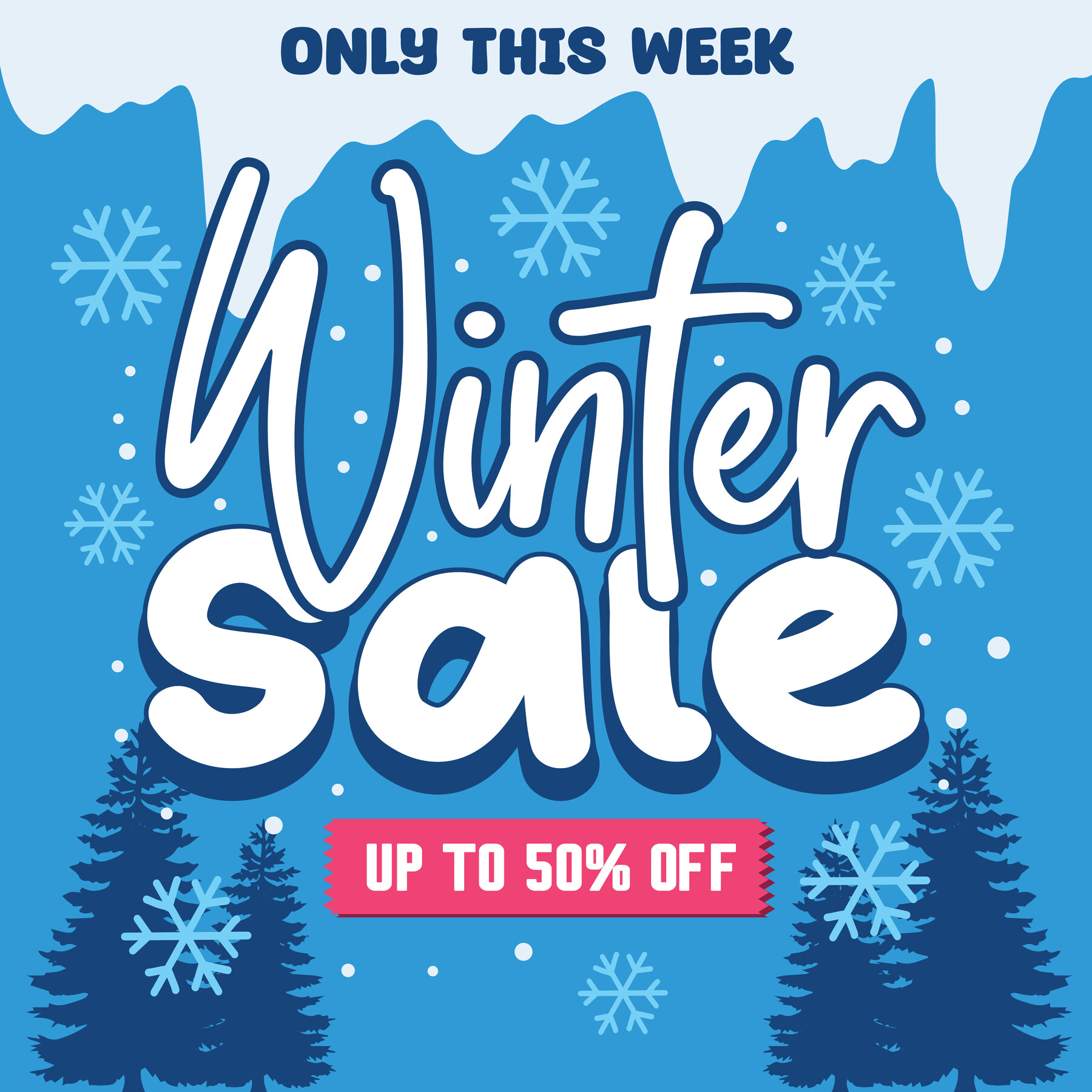 ArtStation - Winter sale. EPS Template File | Artworks