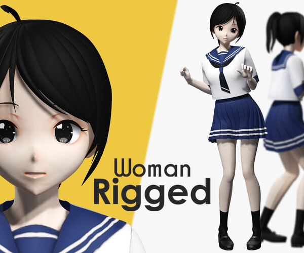ArtStation - VRM girl Asian Woman RealTime japanese korean Female 3D ...
