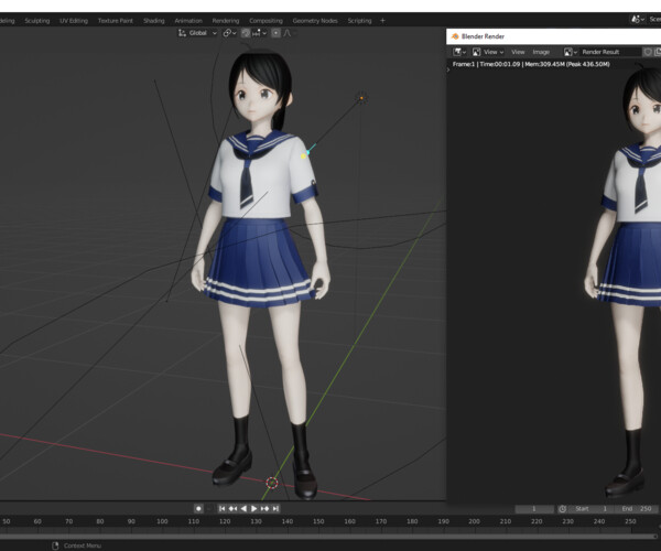 ArtStation - VRM girl Asian Woman RealTime japanese korean Female 3D ...
