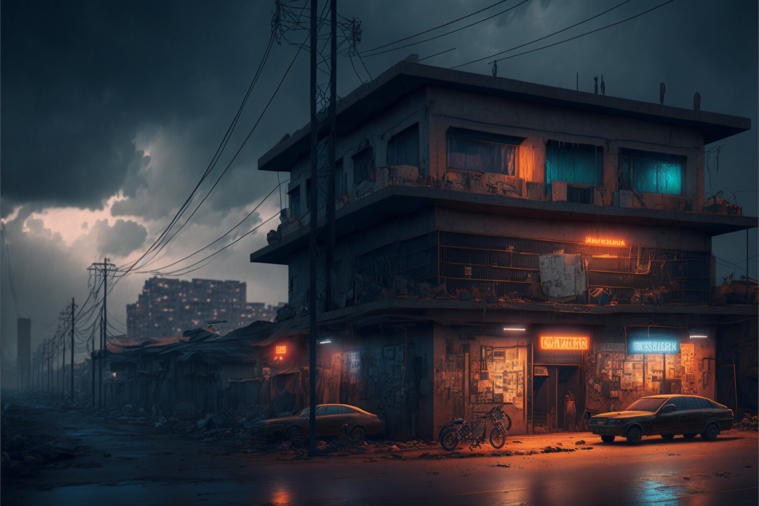 ArtStation - Dark Future in the different countries, concept sci-fi art ...