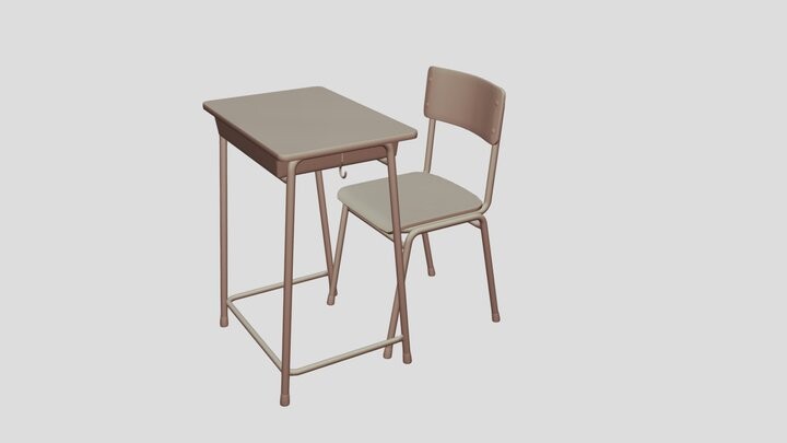 ArtStation - Korea Japan School desk chair | Resources