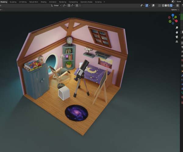 ArtStation - Mastering the Art of Isometric Room Design in Blender 3 ...