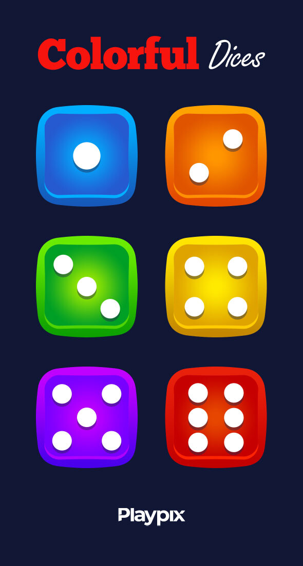 ArtStation - Colorful Dices 2D | Game Assets