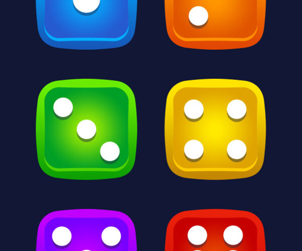 ArtStation - Colorful Dices 2D | Game Assets