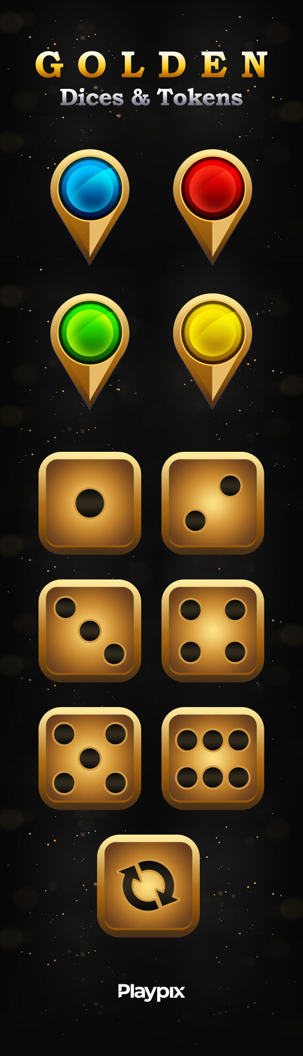 ArtStation - Golden Dices and Tokens 2D | Game Assets