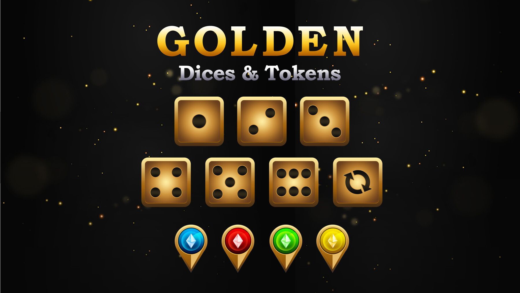 ArtStation - Golden Dices and Tokens 2D | Game Assets