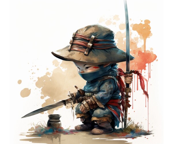 ArtStation - Little Samurai Abstract Art | Artworks