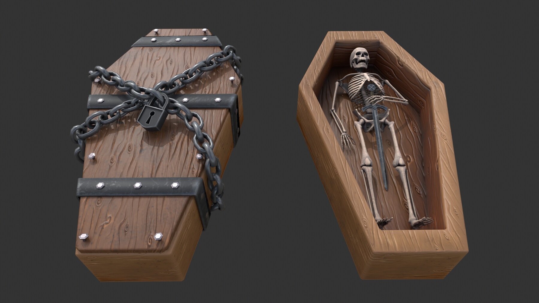 ArtStation - Coffin / skeleton | Game Assets