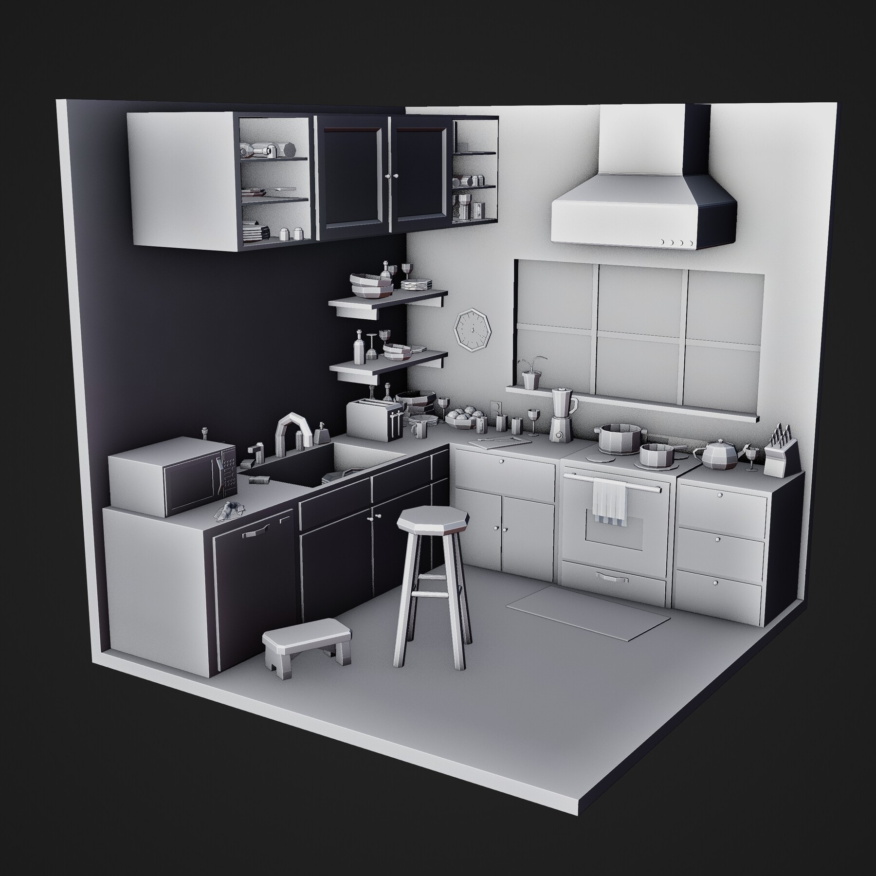 ArtStation - Low Poly Isometric Kitchen (Blender) | Resources