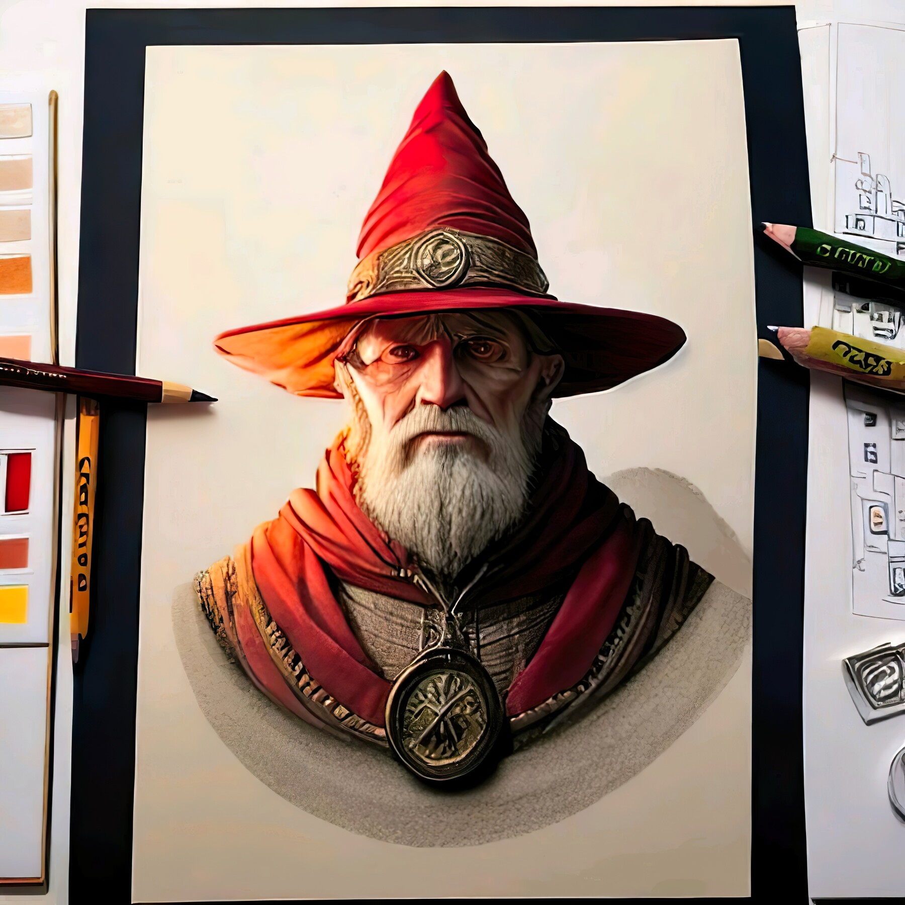 ArtStation - Mage breaks the fourth wall- sketch inception | Artworks