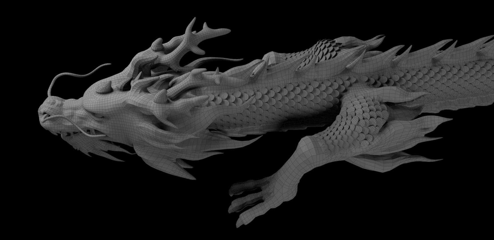 ArtStation - Low mesh Asian Dragon model | Game Assets
