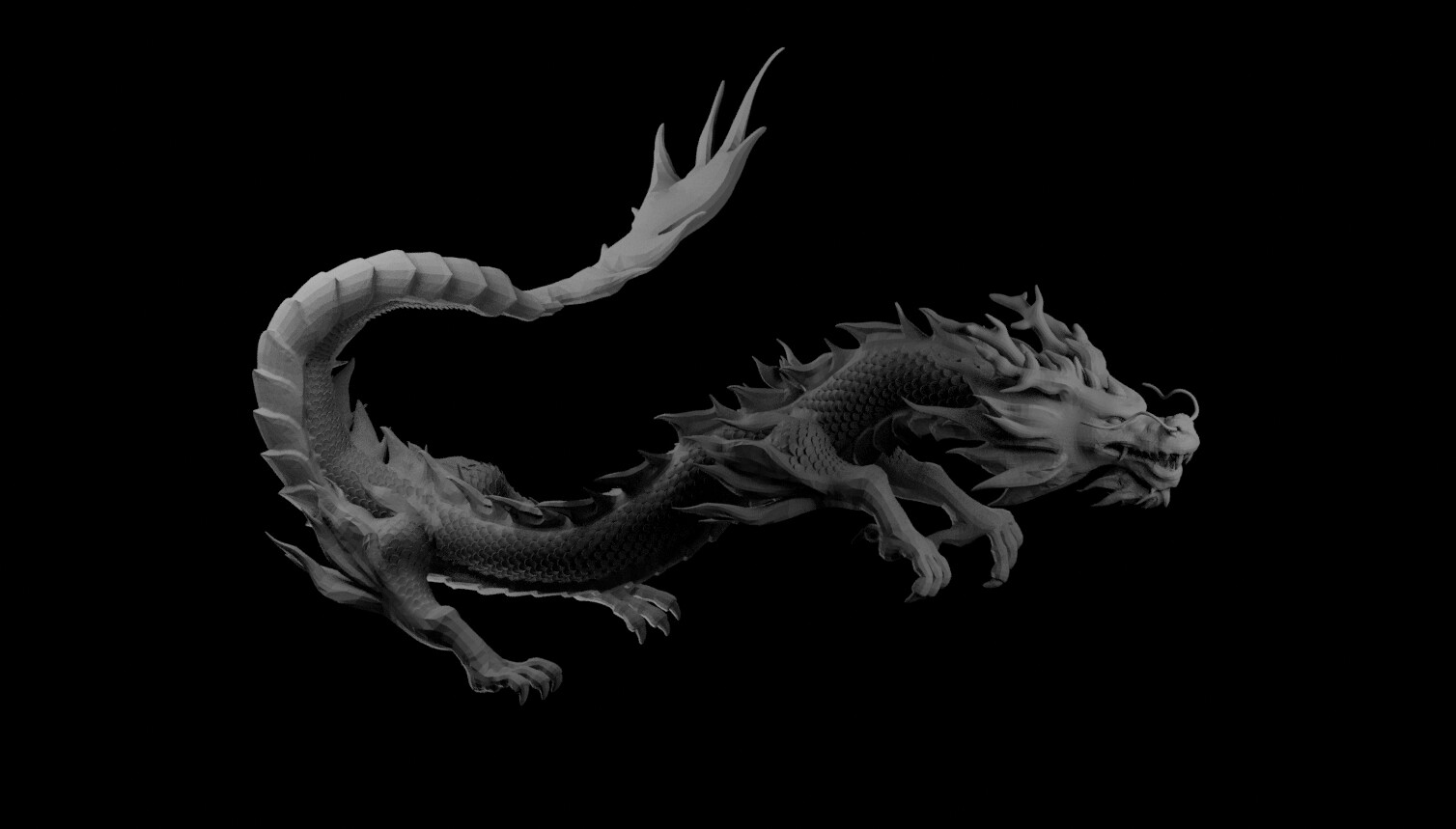 ArtStation - Low mesh Asian Dragon model | Game Assets