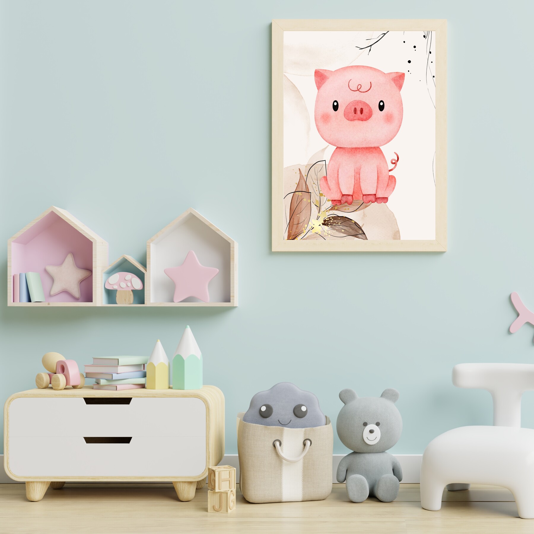 ArtStation - Little Pink Pig Art Print | Artworks