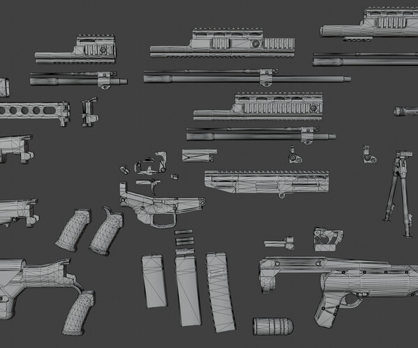 ArtStation - MX Rifle Series | Game Assets